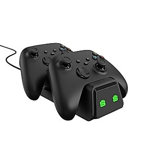 Xbox Controller Charger for Xbox Series X|S and Xbox One Controllers - Surge ChargeDock, Dual Controller Charge Station, Contact Charging, Fast Charging, LED Indicator Light