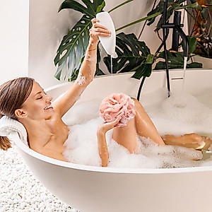 BTYMS 4 Pieces Shower Loofahs Exfoliating Sponge Body Scrubber 75g/pc Bath Puffs Shower Scrunchies Bathing Sponges for Women and Men