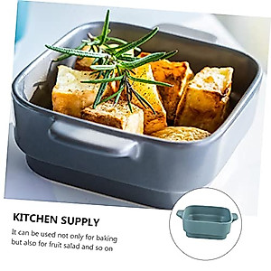 1pc Ceramic Bakeware Ceramic Bread Pan Square Cupcake Pans Ceramic Bread Loaf Pan Ceramic Cookie Sheet Porcelain Lasagna Plate Ceramic Tart Pan Rice Plate Rice Bowl Kitchen Supply/1533 (Color : Green
