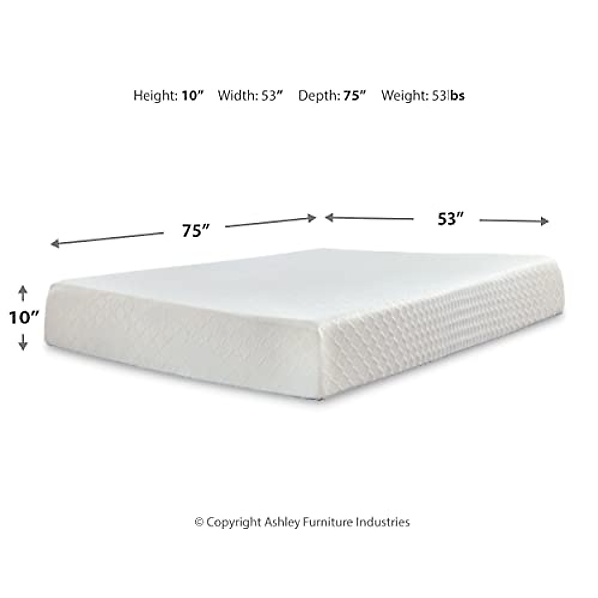 Signature Design by Ashley Full Size Chime 10 Inch Medium Firm Memory Foam Mattress with Green Tea & Charcoal Gel