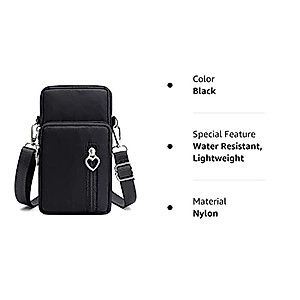 Cellphone Purse Wallet Cross Over Body Bag Shoulder Pouch Wristlet Armband for Samsung Galaxy S23 Ultra S22 S21 S20 FE A03 A33 A04 A14 A53 iPhone 14 13 12 11 Pro Max XR Google Pixel 7 6 Pro (Black)