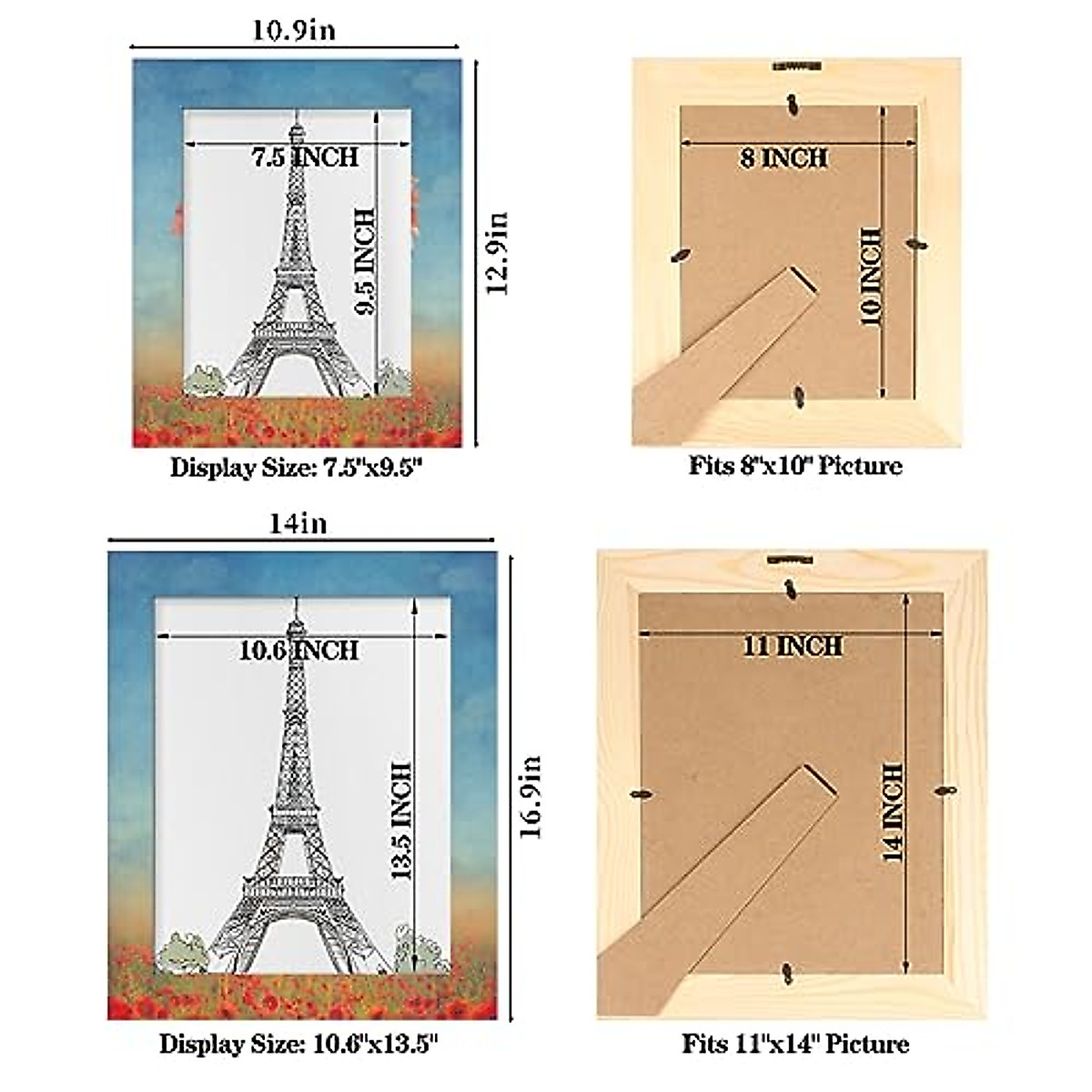 POFATO Tree Red Heart11x14 Picture Frame Wood Photo Frame for Tabletop Display Wall Mount Picture Frame Display 11 x 14 Inch Photo Wall Decor Home Gift Frames