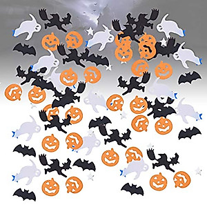 NUOBESTY Halloween Party Favor Thanksgiving Day Confetti Art Craft Star Sequins Confetti for Halloween Night Decked Dinner Table Decor Party Decoration Confetti Sprinkle Dining Table
