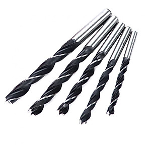 CLAHJQX 5pcs Brad Point Wood Drill Bit Three Point Woodworking Drill 6/7/8/9/10mm Wood Drill Bit Set