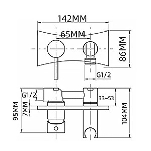 BINCAVIDOU Handheld Toilet Bidet Tap Wall Hot Water Faucet Spray Kit 2 Functions Portable Single Handle Concealed Fabric Diaper Shower Accessories,Black