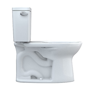 TOTO Drake Two-Piece Elongated 1.6 GPF Universal Height TORNADO FLUSH Toilet with CEFIONTECT and 10 Inch Rough-In, Cotton White - CST776CEFRG.10#01