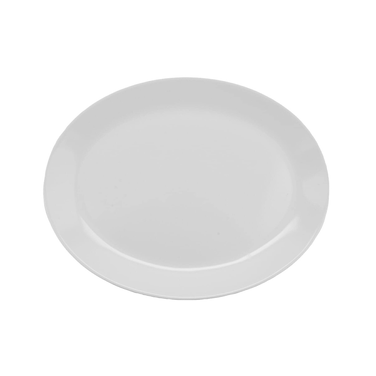 G.E.T. OP-1411-AW American White 14" x 10.75" Oval Coupe Platter, Large (Pack of 12)
