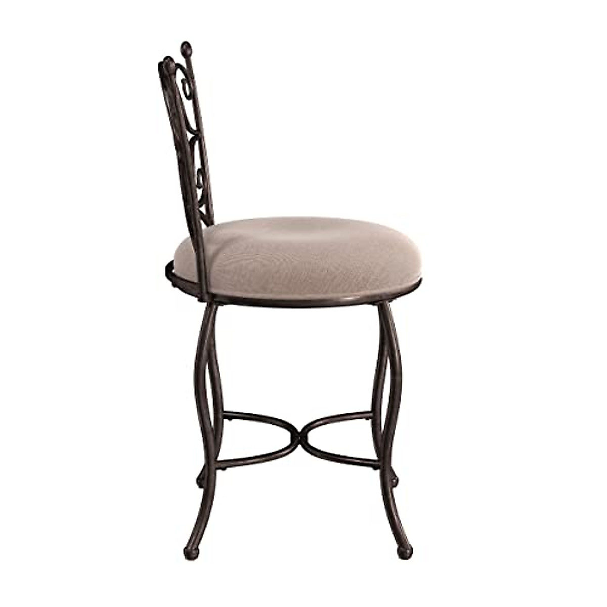 Hillsdale Furniture Vanity Stool Brody Metal, Rubbed Gray