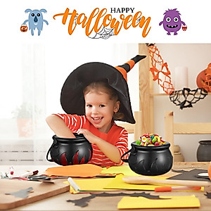 BESPORTBLE 2pcs Halloween Candy Bowls Party Candy Jars Pot and Bucket Candy Containers Plastic Black Witch Cauldron Candy Holders for Cauldron Halloween Party Favor Decor