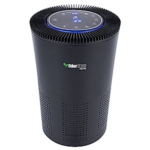 OdorStop OSAP5 HEPA Air Purifier for areas up to 1000 Sq Ft with H13 True HEPA Filter, Active Carbon, 5-Speed, Auto Mode, Sleep Mode, Child Lock, and Timer - Black