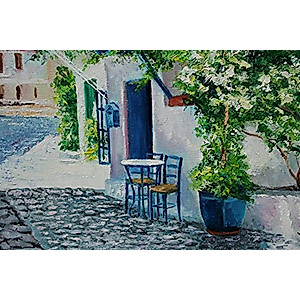 SOLD Santorini Bougainvillea, Summer Day On The Greek Isle By Internationally Renowned Painter Yary Dluhos
