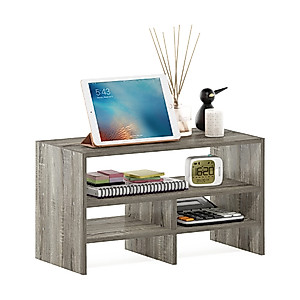 Furinno Hermite Desk Top Organizing Shelf Bookcase, French Oak