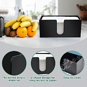 1Pack Paper Towel Holder Countertop, Black Acrylic Napkin Dispenser, Multifold Paper Towel Dispenser for for Z-fold C-fold MultiFold Trifold-Bathroom Toilet Kitchen Restaurant