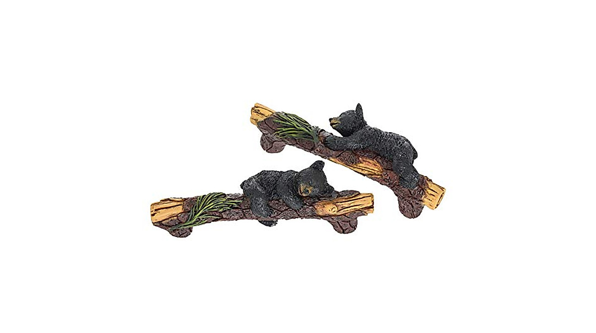 Black Bear Cabinet Knobs - Rustic Wildlife Drawer Pulls Set of 2