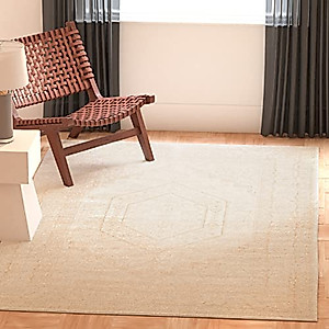 SAFAVIEH Adirondack Collection 6' x 9' Ivory/Beige ADR108E Oriental Medallion Non-Shedding Living Room Dining Bedroom Area Rug