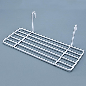 Yaegoo 8 Pack Grid Wall Shelves, White Wire Straight Shelf with Hook, Hanging Shelf for Wall Grid Panel, Wall Organizer for Home Supplies, 9.8" L x 3.9" D