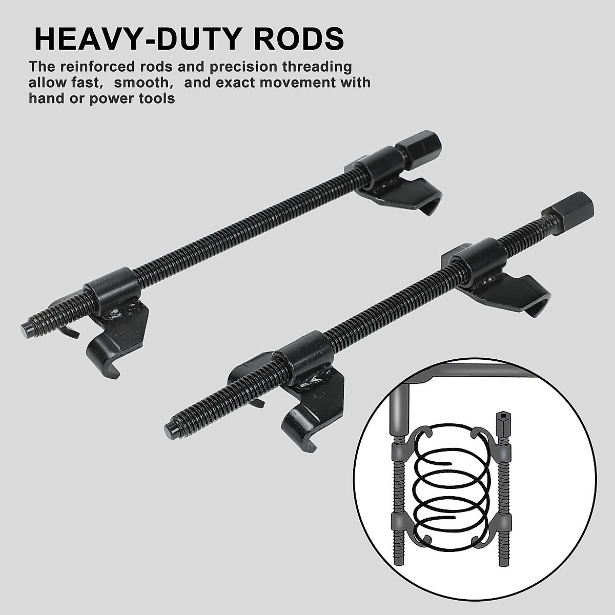 Fekuar 15" 380MM Coil Spring Compressor Tool, Heavy Duty Auto Suspension Compression Remover Installer Tool Set of 2 Black
