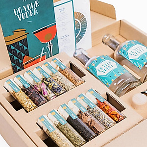 DO Your Vodka | DIY Infusion & Cocktail Kit | 12 Botanicals, 2 Glass Bottles, Recipe Guide | Gift for Men & Women | Holiday, Christmas, Birthday | Great for Home Bartenders & Cocktail Lovers