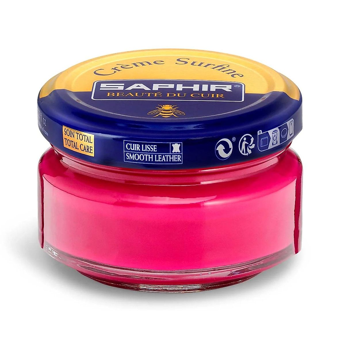 SAPHIR Creme Surfine Pommadier Shoe Polish - Beeswax Cream for Leather Products - Fuschia
