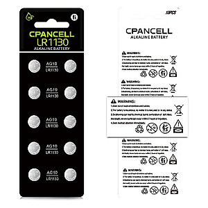 LR1130 AG10 Batteries, High Capacity SG10 389 189 Premium Alkaline Battery 1.5V Button Coin Cell Batteries (20 Count)