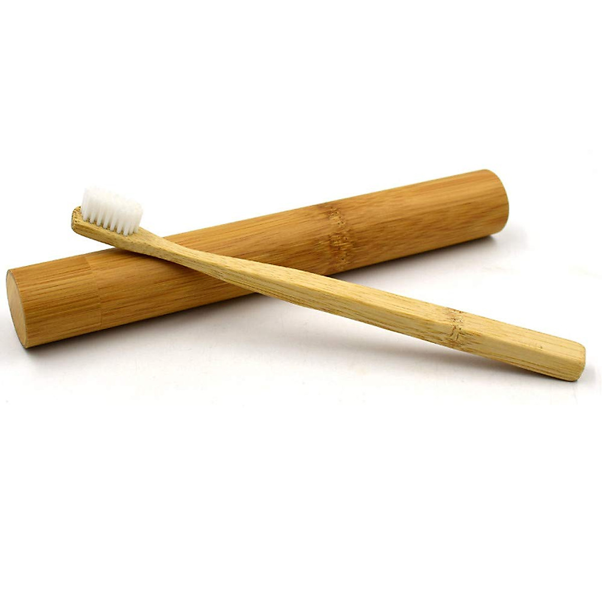 YJYdada Portable Natural Bamboo Toothbrush Case Tube for Travel Eco Friendly Hand Made (Brown)