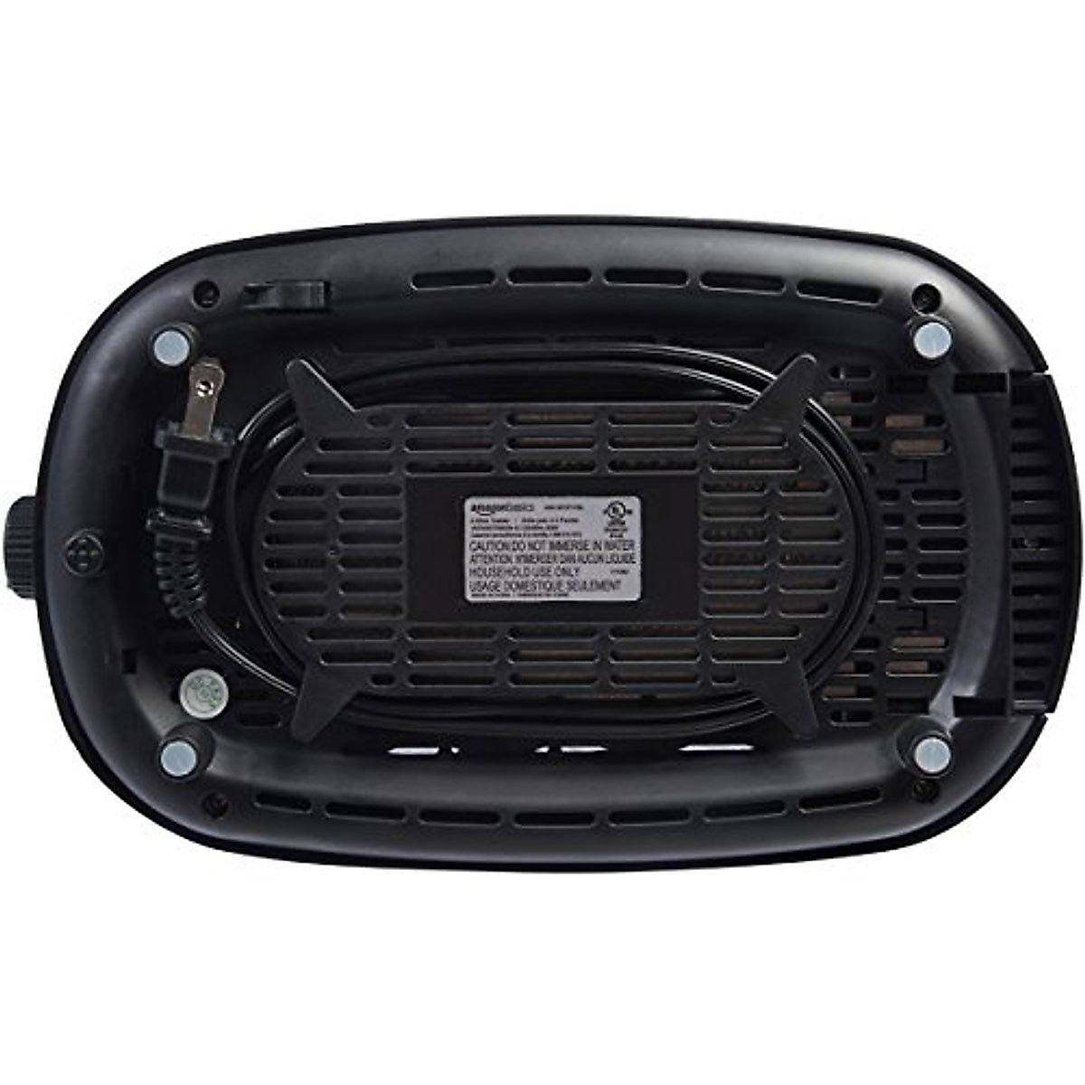 Amazon Basics 2 Slice, Extra-Wide Slot Toaster with 6 Shade Settings, Black