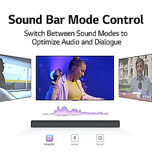 LG S65Q 3.1ch High-Res Audio Sound Bars for TV, DTS Virtual:X, Synergy TV, Meridian, HDMI, Wireless subwoofer, Black