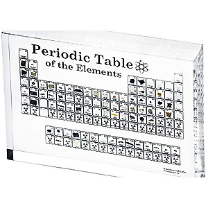 Engineered Labs Heritage Periodic Table of Elements, Made In USA, Acrylic Periodic Table With Real Samples
