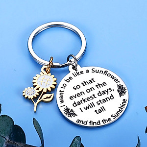 Sunflower Gifts for Women Sunflower Keychain Inspirational Bulk Gifts Birthday Christmas Sweet Graduation Floral Gifts for Adult Teen Girls Daughter Back to School Come of Age Gifts Friendship Present