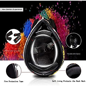 ONTNE Motorcycle Motocross ATV Helmet DOT Approved - Helmet Motorbike Moped Full Face Off Road Crash Cross Downhill DH Four Wheeler MX Quad Dirt Bike Helmet for Adult Men Women (XL,A)