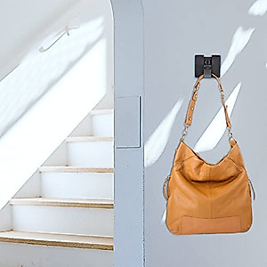 Mornajina 2 Packs Black Folding Hideaway Coat Hooks, Heavy Duty Wall Hooks, Retractable Hooks for Hanging Coat, Wall Mount Hook for Home, Office, Restaurant