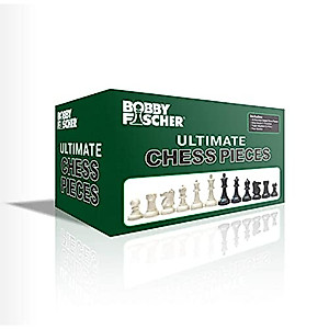 WE Games Tournament Roll Up Chess Board + Bobby Fischer Ultimate Tournament Staunton Chess Pieces