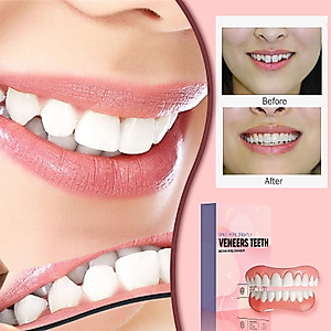 Veneers Teeth for Women, 2PCS Temporary Fake Teeth for Women and Men, Nature and Comfortable Veneers to Regain Confident Smile 2PCS