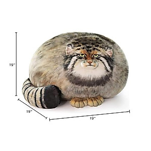 Chubby Steppe Cat Pillow,18'' Pallas Cat Plush Pillow, Cute Steppe Cat Stuffed Animals Soft Plushies, Kitten Plush Throw Pillow Doll Big Plush Toys Gift for Girls Boys Girlfriend