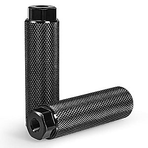 Bike Pegs, Aluminum Anti-Skid Bmx Bicycle Foot Pegs for Mountain Bike Cycling, Stunt Pegs Fit 3/8 inch Axles (Black)