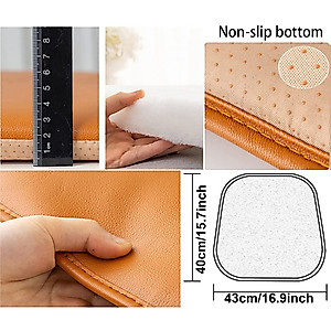MOODMUSE Leather Kitchen Chair Cushions - Horseshoe Shape Seat Cushion and Dining Room Chair Pad 43 * 40CM Non Slip Rubber Back 1/2/4 Packs (Color : Brown, Size : Set of 4)