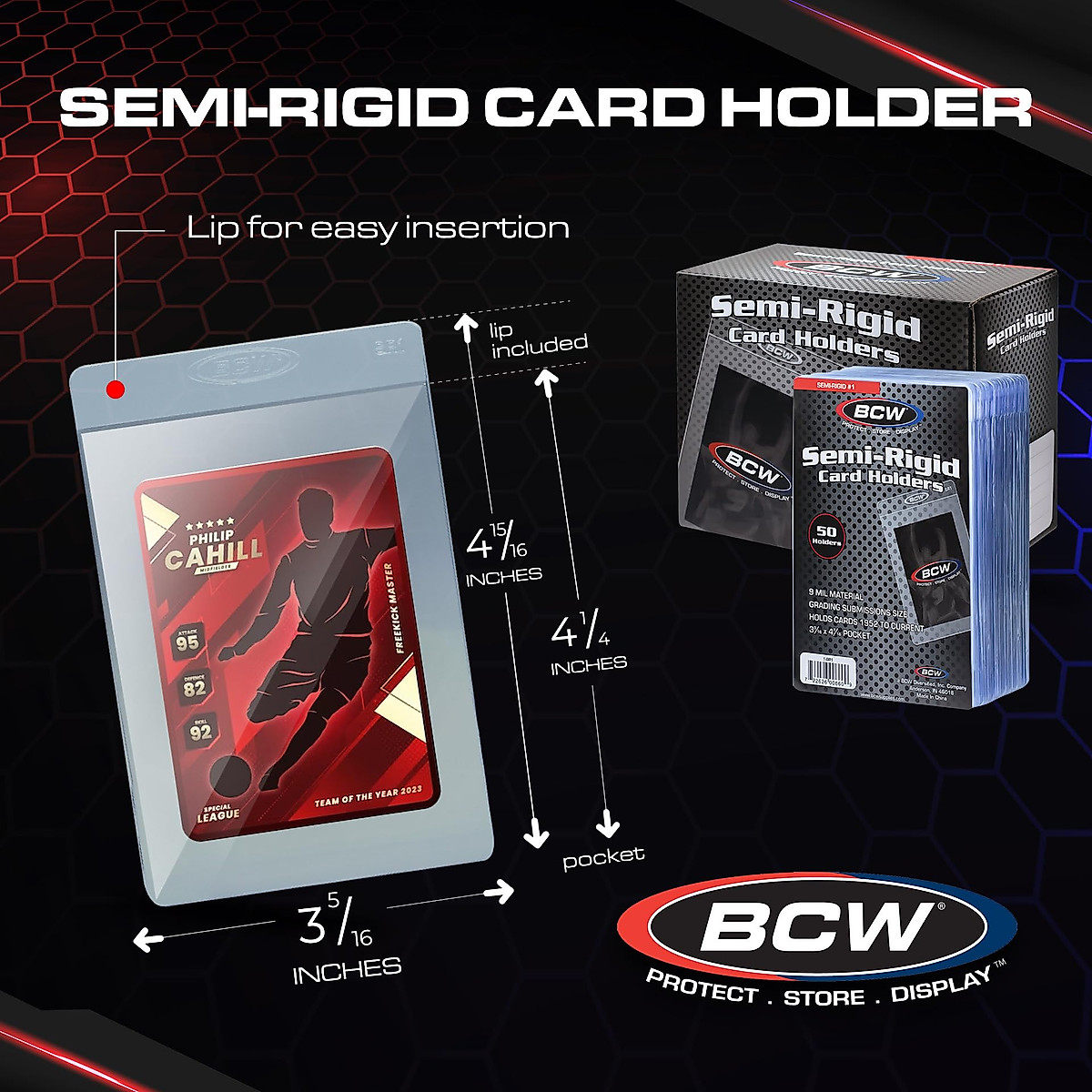 BCW SR1 Grading Submission Sleeves for PSA | Save & Grade Your Cards | Semi Rigid Card Holder 100ct