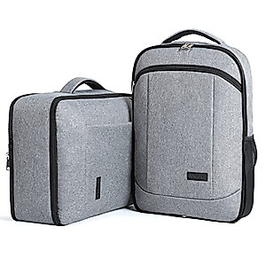 Conworld Travel Backpack 2 in 1, 40L Travel Backpack for Men Women, Flight Approved Combination Carry on Backpack Lightweight Business Weekender Bag Overnight Backpack With 6 Storage Bags, Grey
