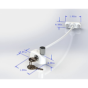 House Guard Child Safety Locks Window Door Cable Ventilator Kid Lock Baby Security Locking Keyed Opening for Baby Protection Prevent Children Falling Window Lock (White)