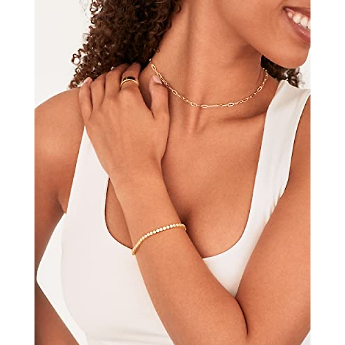 PAVOI 14K Yellow Gold Plated 2mm Cubic Zirconia Honeycomb Tennis Bracelet | Gold Bracelets for Women | 6.5 Inches