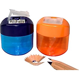 Kum 103.59.21 Magnesium Maxi Double Oval Pencil Sharpeners with Container, Colors Vary