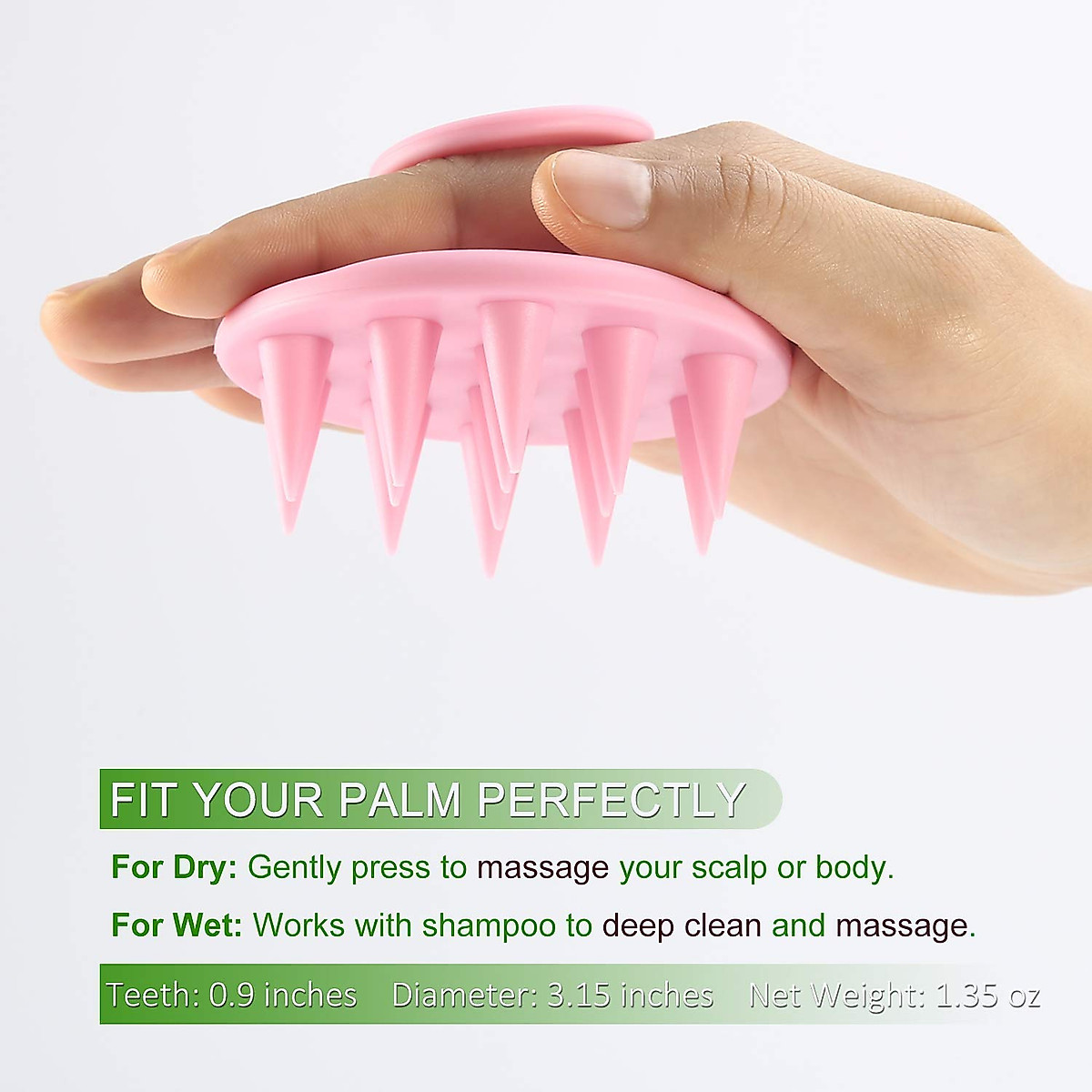 BESTOOL Hair Scalp Massager Shampoo Brush with Soft Silicone Bristle, Scalp Scrubber Exfoliating for Women, Men Dandruff Treatment, Hair Growth and Stress Release (Pink)