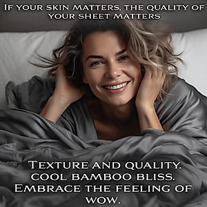 Lunar - 100 Percent Rayon Derived from Bamboo - 400 Thread Count, Eight Corner Ties, Breathable & Soft as Silk- Ideal Duvet Cover for Hot Sleepers