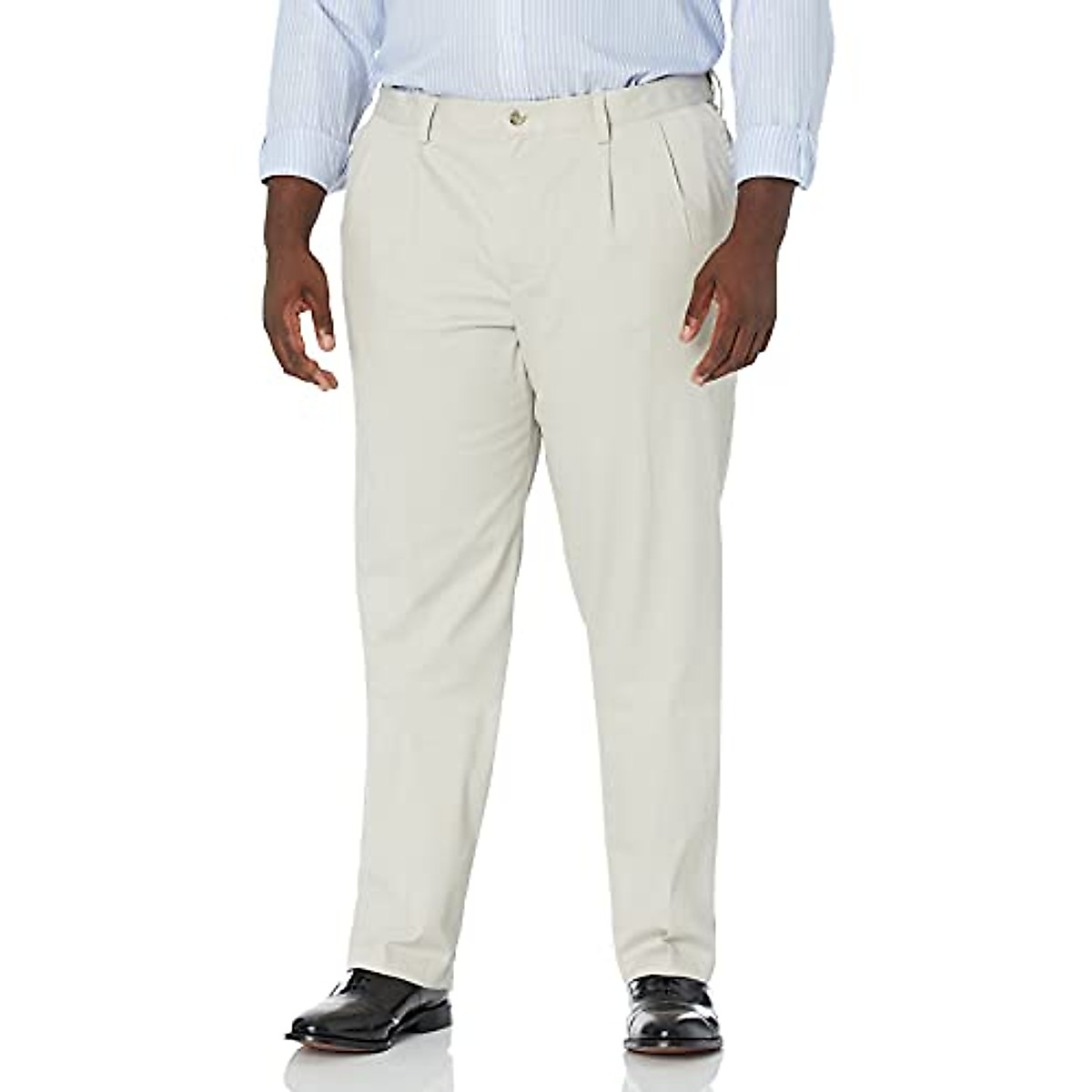 Dockers Men's Classic Fit Easy Khaki Pants-Pleated (Standard and Big & Tall), Cloud, 36W x 34L