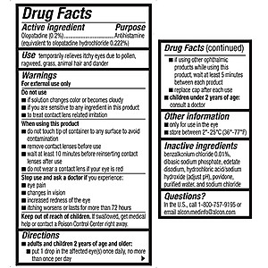 Pataday Once Daily Relief Allergy Eye Drops by Alcon, for Eye Allergy Itch Relief, 2.5 ml