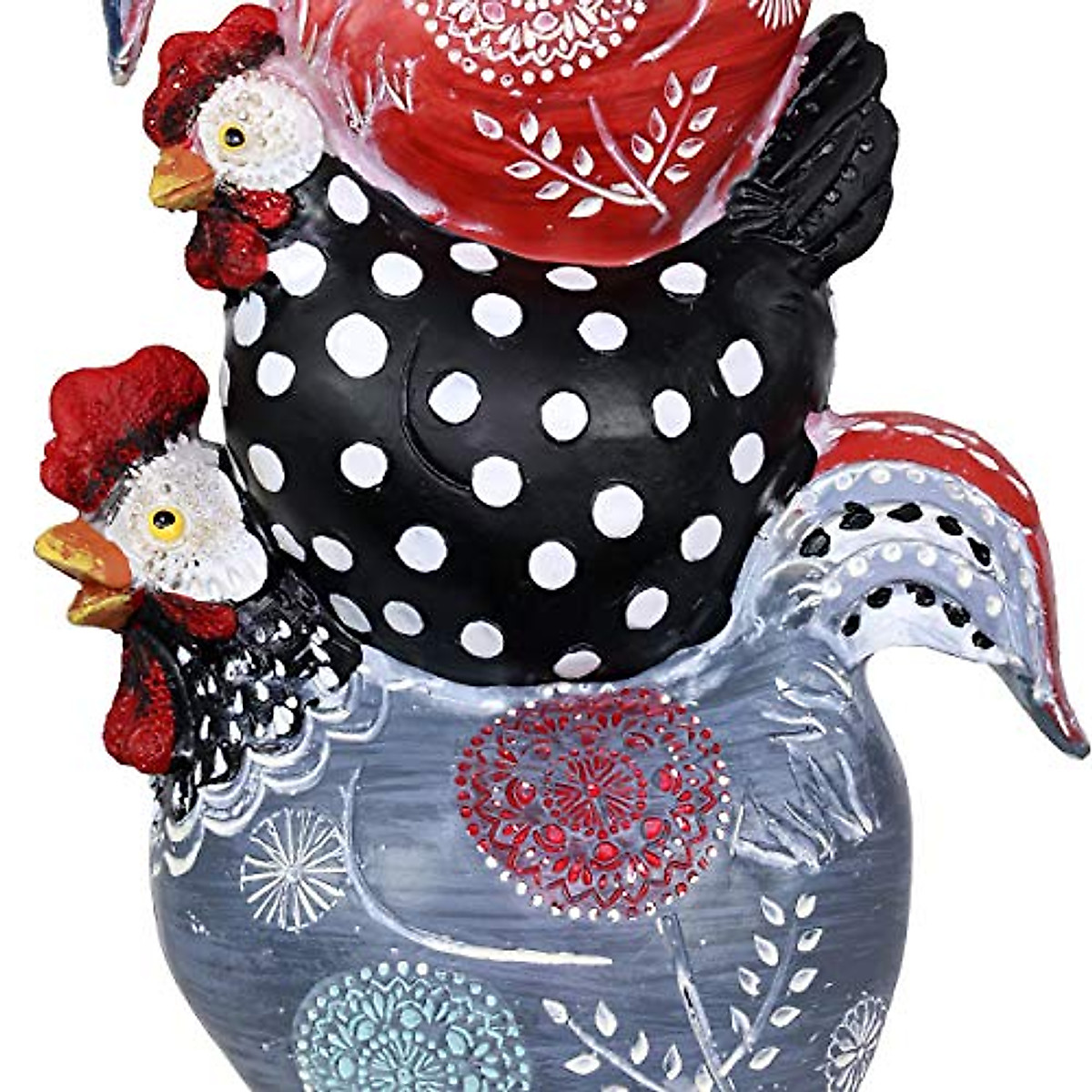 Exhart Stacked Hens Garden Statue, Durable Hand Painted Resin, Cute Farm Garden Décor, 7.5"x4"x12.5"