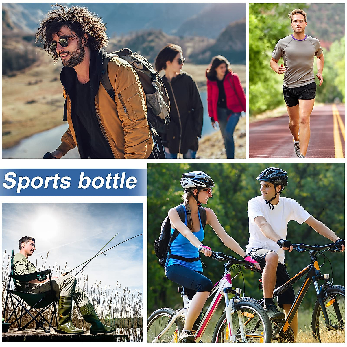 Potchen 20 Pack Aluminum Water Bottles 20 Oz Metal Sports Bottles with Snap Lids Portable Bike Water Reusable Travel Container with Handle Bulk Pack School Supplies(Black)