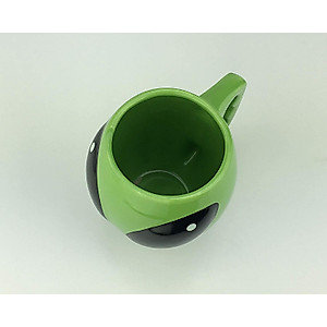 VanEnjoy Bright Green Glazed Ceramic Shape Ceramic Alien Mug Tea Coffee Cup, 3D Space Universe UFO Conspicuous Alien Cup, Gift for kid boy,13 oz(400 ml)