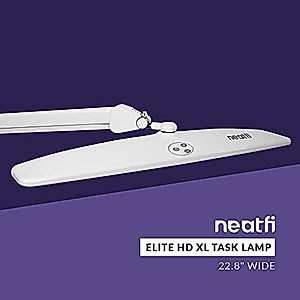 Neatfi Elite HD XL Task Lamp with Clamp, 1360 Lumens, 84PCS SMD LED, 6000-7000K, Super Bright Desk Lamp, Non-Polar Dimming (22 Inches, White)