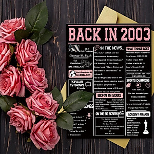 YiKaLus Cool 21st Birthday Gift Card for Him Her, Happy 21 Year Old Bday Gift Ideas for Women Men, Back In 2003 Party Decorations